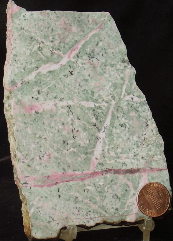 Pink Epidote and Green Dioside Slab